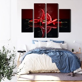 Vícedílný obraz Červené Chilli Papričky Nedostatek Nedostatek Přírodní plátno 200x150