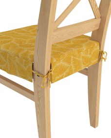 Sedák na židli IKEA Ingolf barva žlutá látka pletený vzor, vzorované
