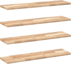 Plovoucí police 4 ks 100 x 20 x 2 cm neošetřené akáciové dřevo 3279350