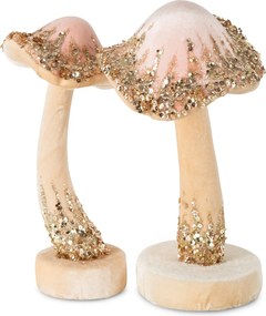 DEKORAČNÍ FIGURKA MUSHROOM SADA 2KS 8X21 CM VÍCEBAREVNÁ