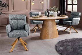Designová otočná židle Maddison zelená / dub