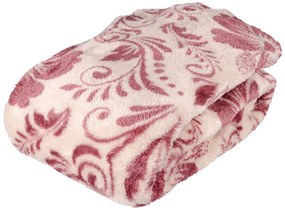 Avax deka z mikrovlákna beránek KVĚTY, tmavě růžová, 150x200cm