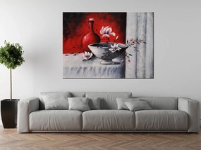 Gario Ručně malovaný obraz Magnólie v misce Rozměry: 120 x 80 cm