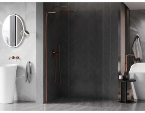 Mexen, Mexen Kioto-X L sprchová stěna 90 x 200 cm, průhledná 10 mm, růžové zlato - 800-090-107-60-00-X