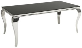 Jídelní stůl ROYAL, 180x75x90 cm, Černý/Nerezová ocel