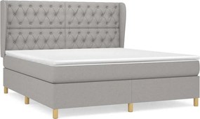 Box spring postel s matrací světle šedá 160 x 200 cm textil 3128773