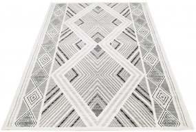 Moderní kusový koberec GRACE 6340A Geometrický krémový světle šedý Rozměr: 80x150 cm