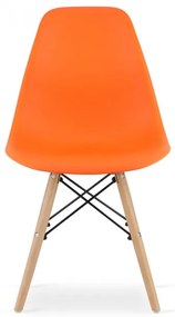 Set tří jídelních židlí OSAKA oranžové (hnědé nohy) (3ks)
