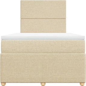 Box spring postel s matrací krémová 120x200 cm textil 3292021