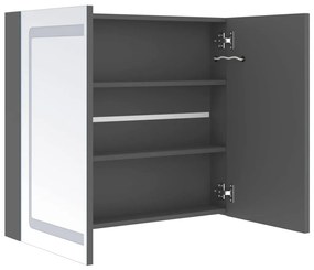 vidaXL Marketos LED koupelnová skříňka se zrcadlem šedá 80 x 12 x 68 cm