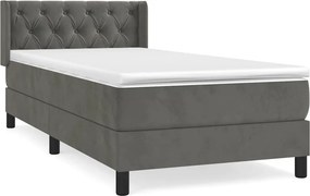 Box spring postel s matrací tmavě šedá 80 x 200 cm samet 3131106