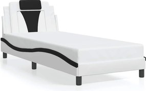 Rám postele Viana bez matrace bílý a černý 90 x 200 cm umělá kůže 3208074
