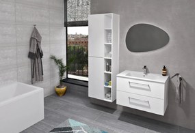 Sapho Sapho, CIRASA umyvadlová skříňka s dvojitým umyvadlem 121x66x46cm, bílá matná strip, CR121-3131S-21