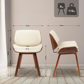 Konferenční židle Beverley umělá kůže – ořechová/krémová