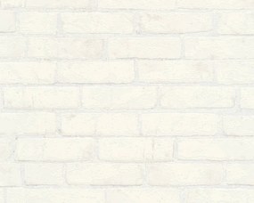 Vliesová tapeta 9078-51 bílá cihla / Tapety na zeď 907851 Wood´n Stone 2 (0,53 x 10,05 m) A.S.Création