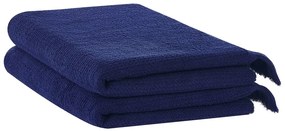 Sada 2 bavlněných froté ručníků modré ATIU Beliani
