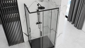 Rea - PUNTO BLACK MAT sprchový kout 80 x 100 cm, čiré sklo/černý profil, REA-K4806