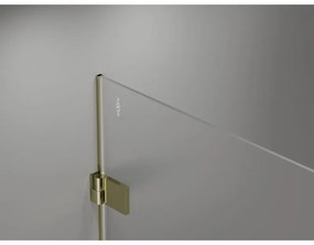 Mexen Lunar-B, pravostranný výklopný sprchový kout 70 x 70 cm, 8mm čiré sklo, zlatý profil, 832-070-070-50-00-P
