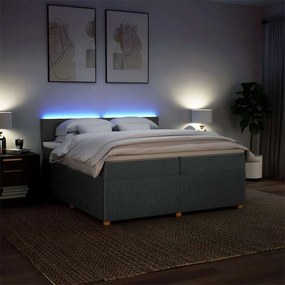 Box spring postel s matrací tmavě šedá 200x200 cm textil 3289864