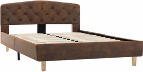 Rám postele hnědý umělá broušená kůže 120 x 200 cm 284938
