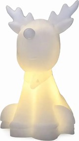 LED svítící sob Naja voskový na baterie CR2450, výška 11,6 cm, bílý