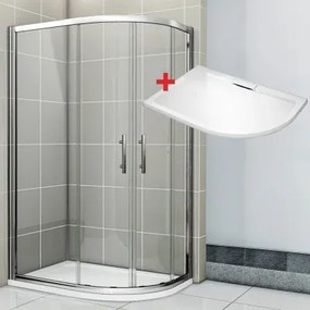 NATALI HARD 120x90 Clear Levý Sprchový kout asymetrický