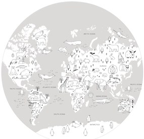 Předklížená dětská vliesová tapeta na zeď, Mapa Světa, PLC061, Platinum Shapes, Decoprint