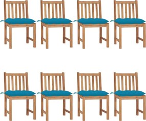 vidaXL Zahradní židle 8 ks s poduškami masivní teak [3073157] Barva: antracitová