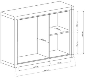 DALLAS s | komoda D3 | 117 cm | sonoma