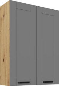 LUNA du | horní skříňka 80 G-108 2F s policemi | 80 cm | EXTRA VYSOKÁ | artisan/šedá