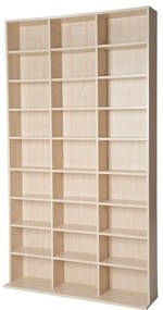 tectake 401702 Regál s 27 přihrádkami na 1080 CD buk dřevotříska MDF