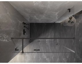 Mexen Lunar T, sklápěcí sprchový kout levý 110 x 70 cm, 8mm čiré sklo, grafitový profil, 834T-110-070-95-00-L