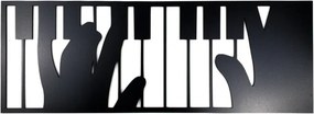 Dřevěná dekorace Hra na piano černá