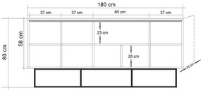 Designová komoda Felipe 180 cm borovice
