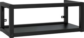 Nástěnný koupelnový regál pod umyvadlo černý 79x38x31 cm železo 338495
