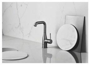 Grohe Essence - Páková umyvadlová baterie, Velikost L, s odtokovou garniturou, kartáčovaný Hard Graphite 32628AL1