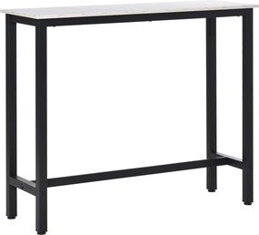 HOMCOM Barový stůl s mramorovým vzhledem, kuchyňský stůl s nastavitelnými nohami do obývacího pokoje, jídelny, ocel 120 x 40 x 100 cm Bílá+Černá