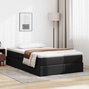 Postel s úložným prostorem a matrací Černá 120 x 200 cm 3370158