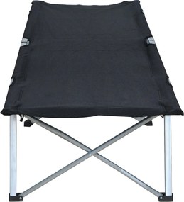 Outsunny Skládací Kempovací Postel Cot Lounger vč. Tašky 193x64x40cm (Černá) | Aosom