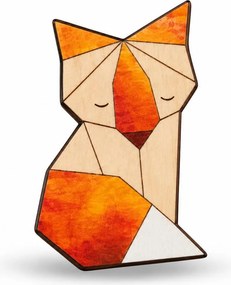 AMADEA Dřevěná brož barevná liška, 6x4 cm