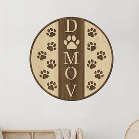 dřevo života Dřevěná cedulka DOMOV Zvolte barvu dekoru: Ořech-Javor, Zvolte rozměr Ø (cm): 60