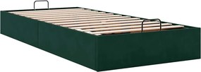 Osmanský rám postele bez matrace tmavě zelené 90x190 cm samet 3310934