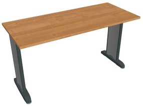 Stůl pracovní rovný 140 cm hl. 60 cm - Hobis Flex FE 1400 Dekor stolové desky: olše, Barva nohou: černá