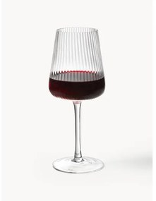 Ručně vyrobené sklenice na červené víno's rýhovaným povrchem Cami, 4 ks