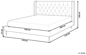 Sametová postel 140 x 200 cm béžová FORBACH Beliani