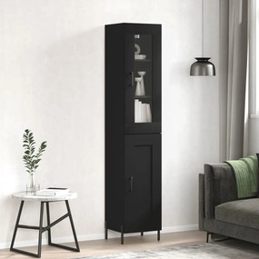 vidaXL Skříň highboard 34,5 x 34 x 180 cm kompozitní dřevo [3199499] Barva: Černá