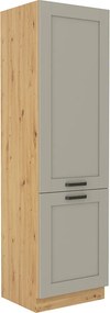 LUNA sa | vysoká skříňka 60 LO-210 2F pro vestavnou lednici | 60 cm | UNI dvířka | artisan/světle šedá