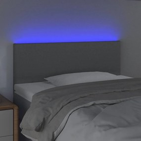 Čelo postele s LED světle šedé 100 x 5 x 78/88 cm textil 3121322