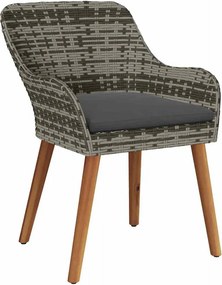 Zahradní jídelní souprava 5 ks Šedá polyratan 3261679