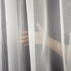 Voálová záclona pruhovaná bílá s olůvkem metráž Ervi 43960